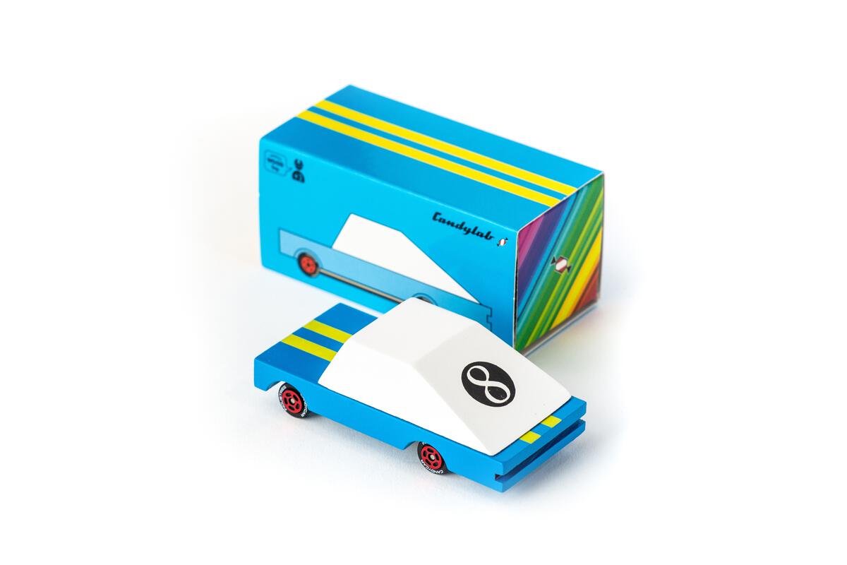 Candycar Wooden Blue Racing Car #8 - Candylab Cars – Playoffside.com