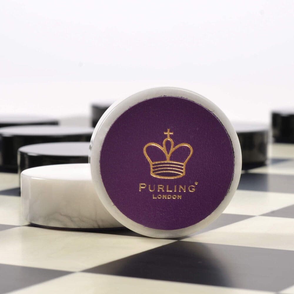 Purling London Stone Checkers White & Black with Maple/Poplar Board ...