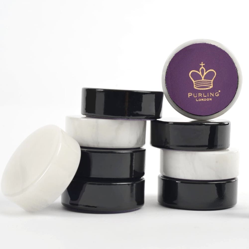 Purling London Stone Checkers Black & White with Maple Chess Board ...